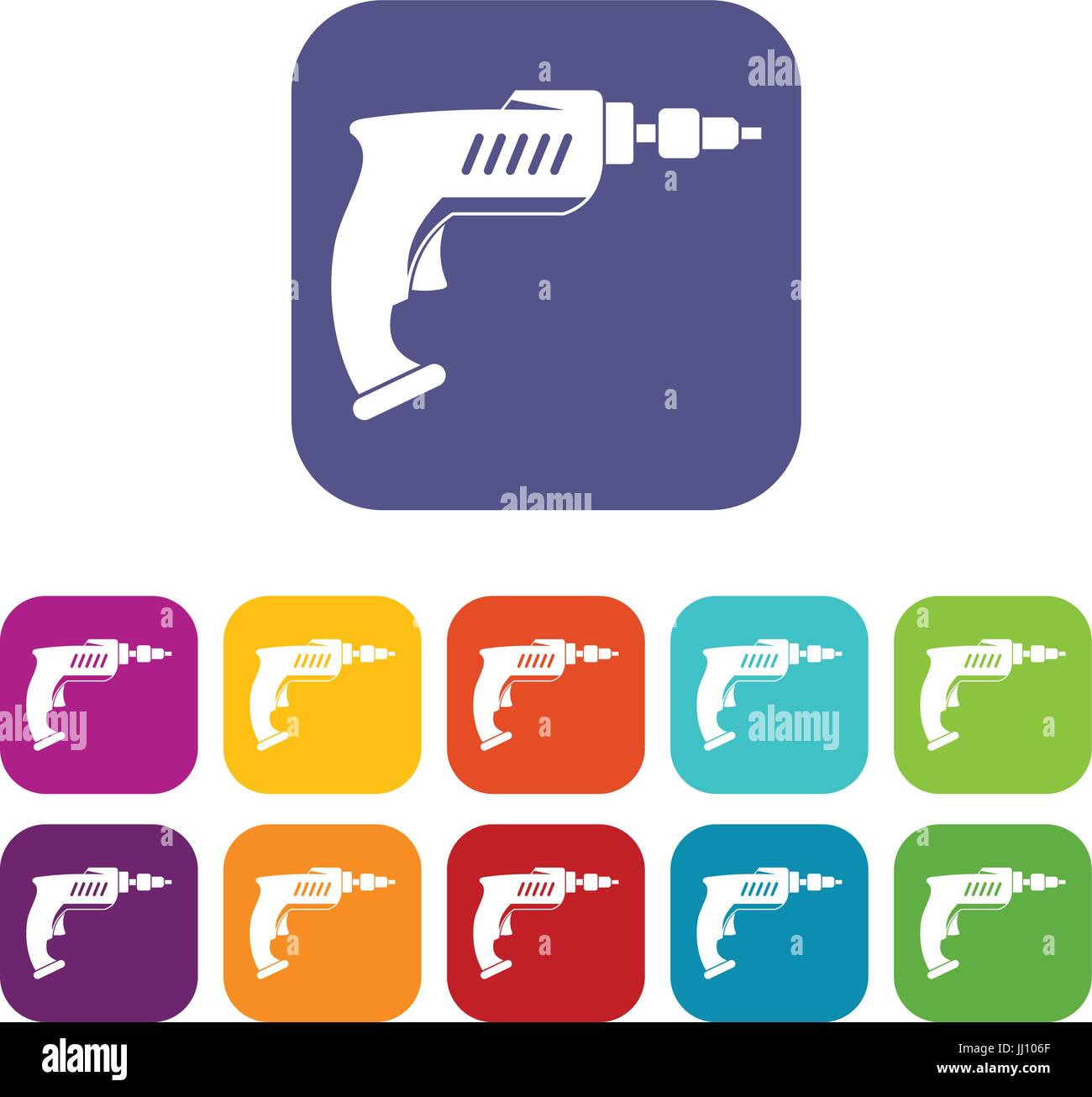 Drill icons set flat Stock Vector Image & Art - Alamy