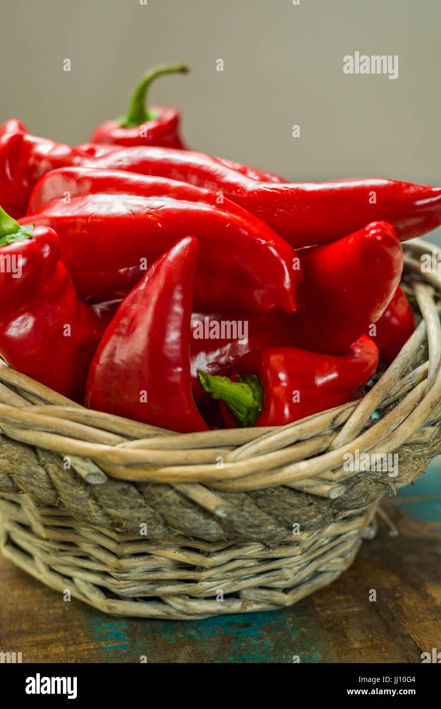 Fresh ripe red sweet turkish pepper ready to eat healthy vegetables ...