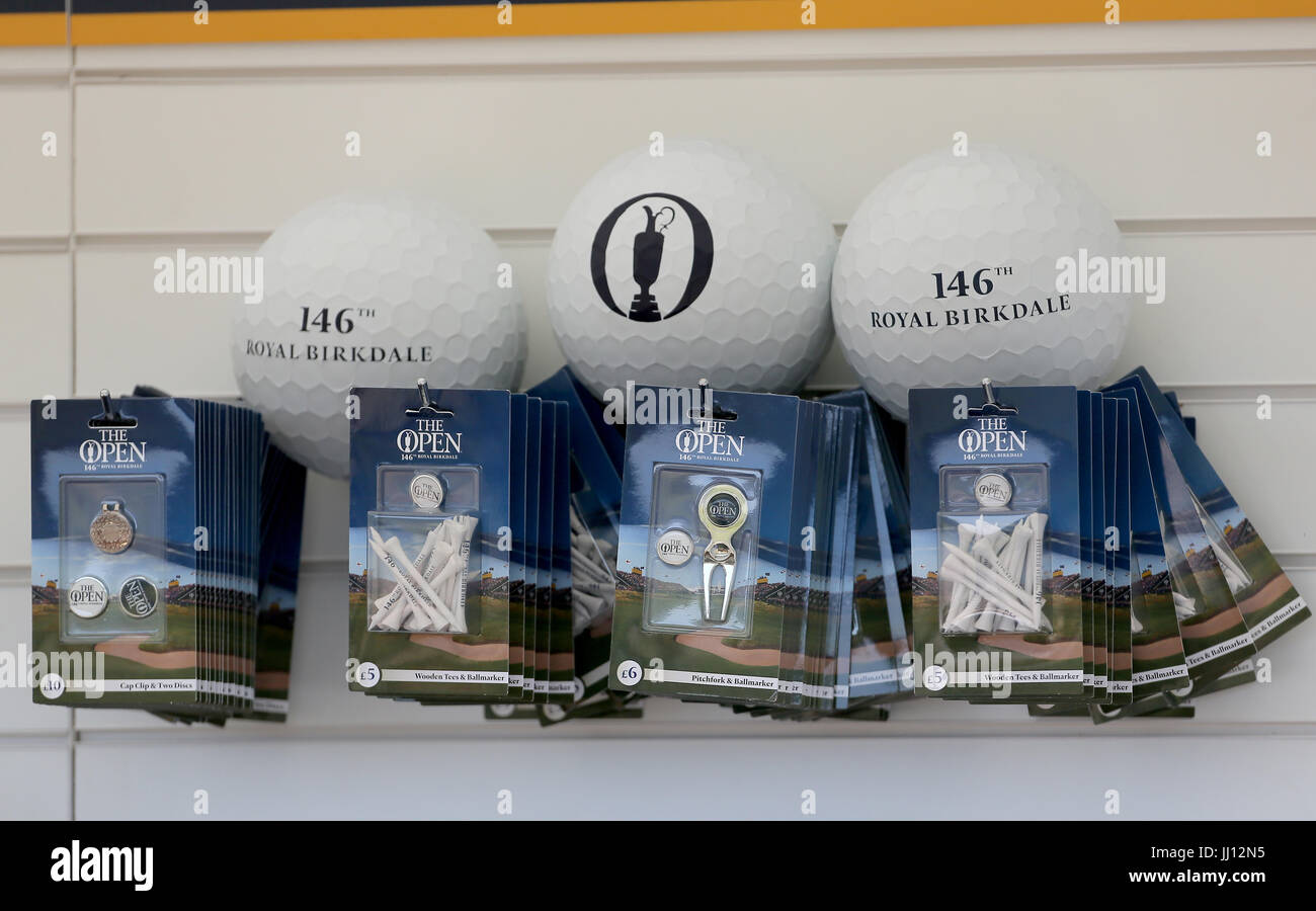 The open souvenirs on sale during day two of The Open Championship 2017 ...