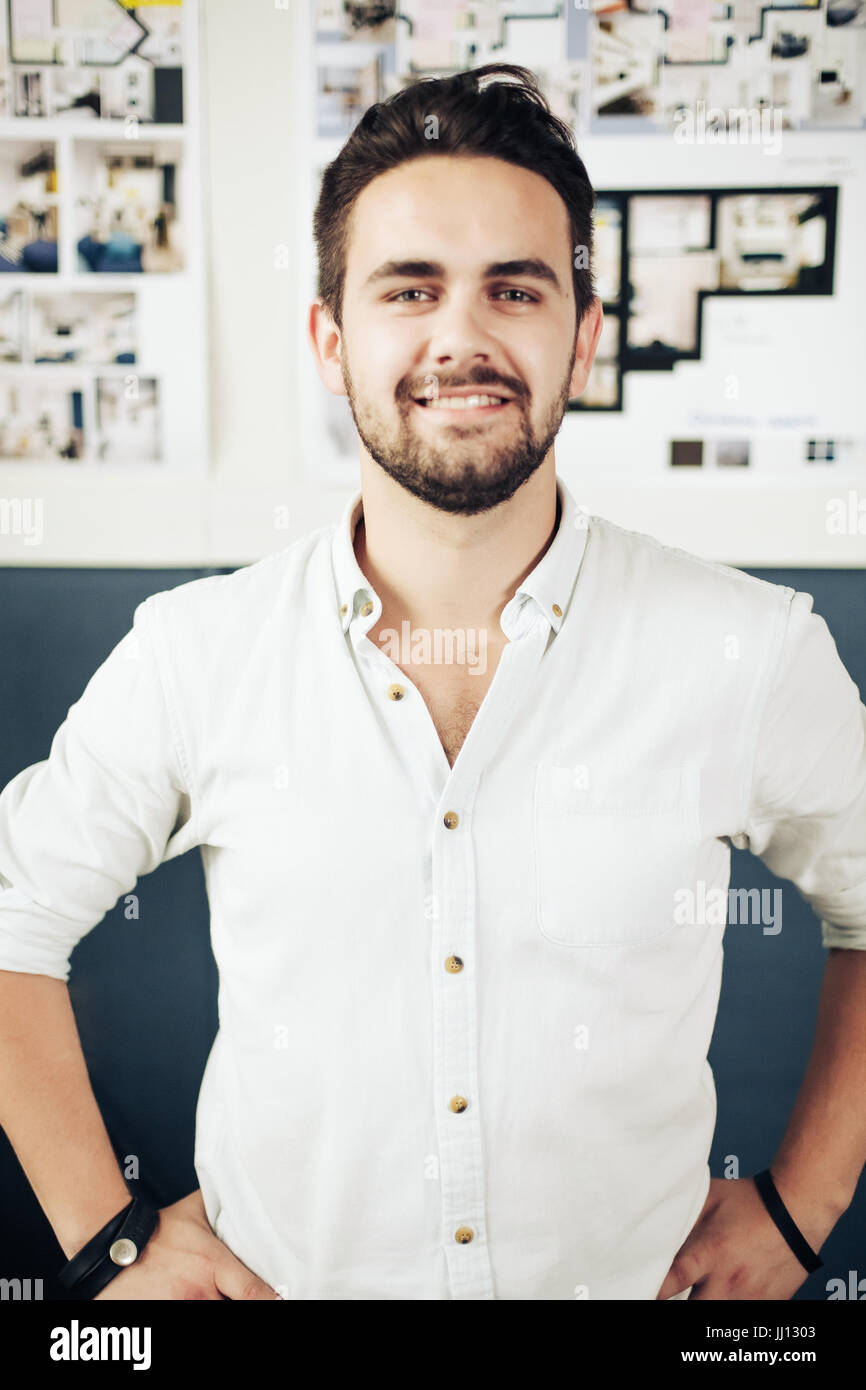 Portrait of stylish handsome young man isolated on white background ...