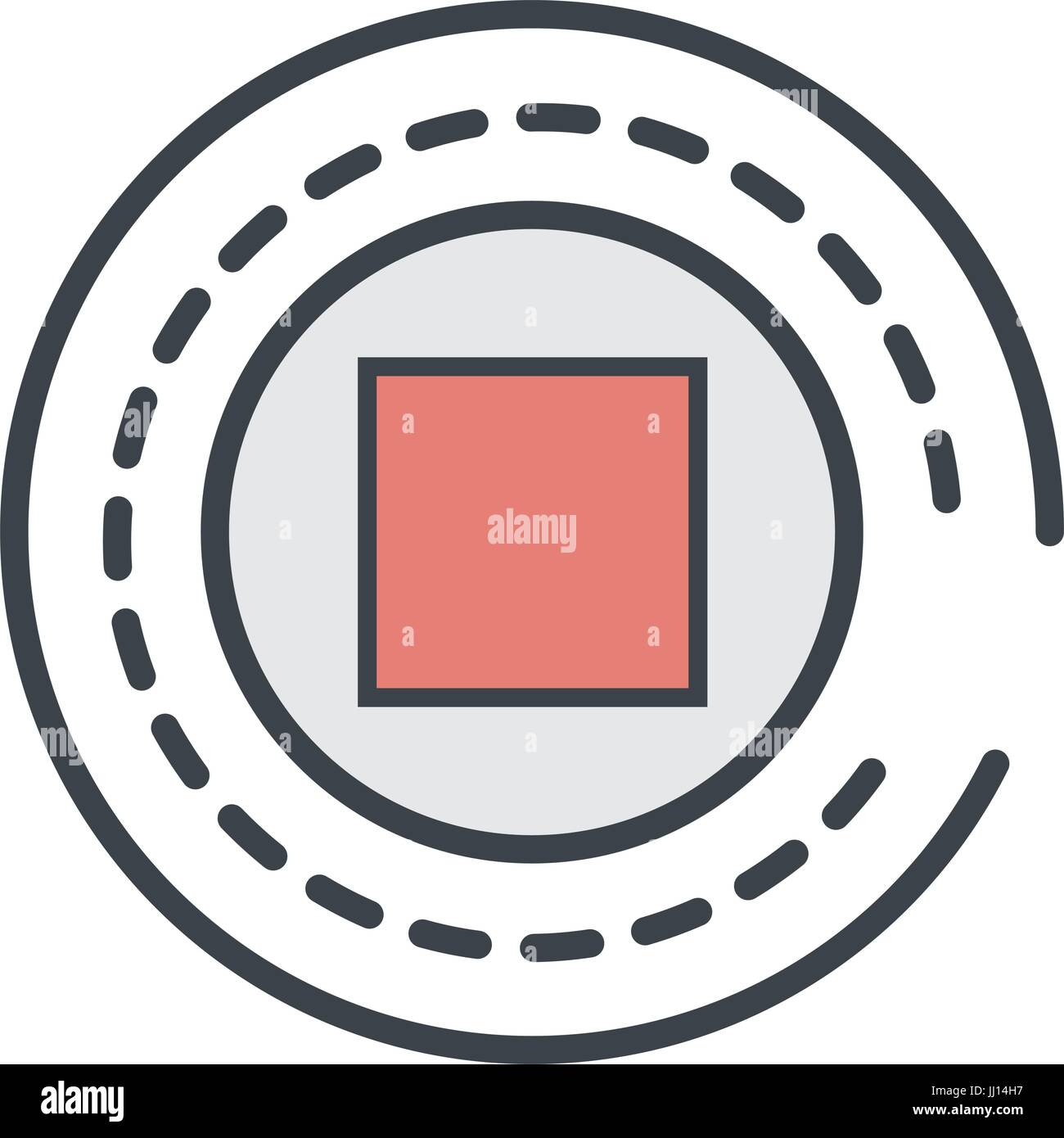 Stop button round icon Stock Vector Image & Art - Alamy