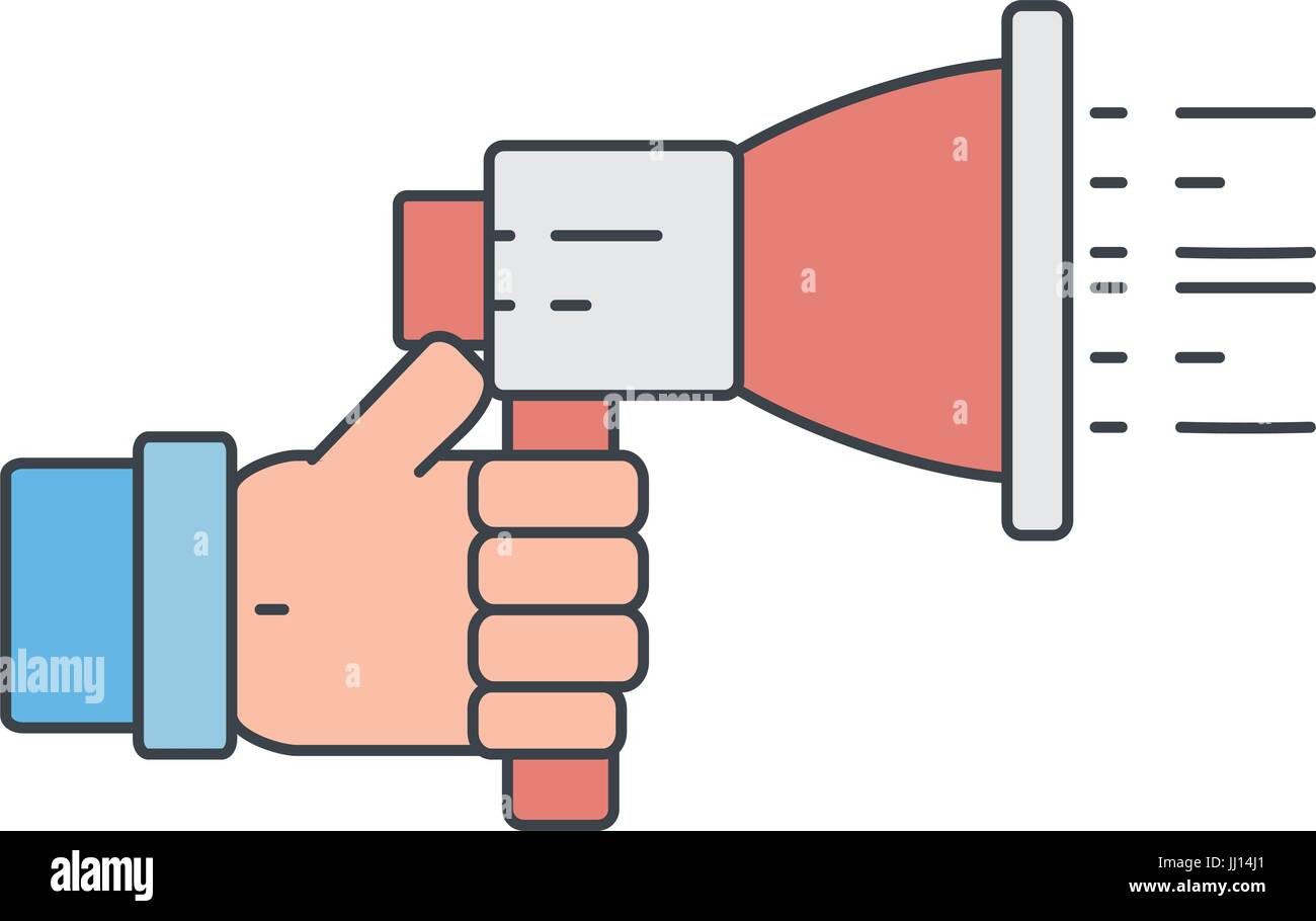 Hand holding bullhorn Stock Vector Image & Art - Alamy