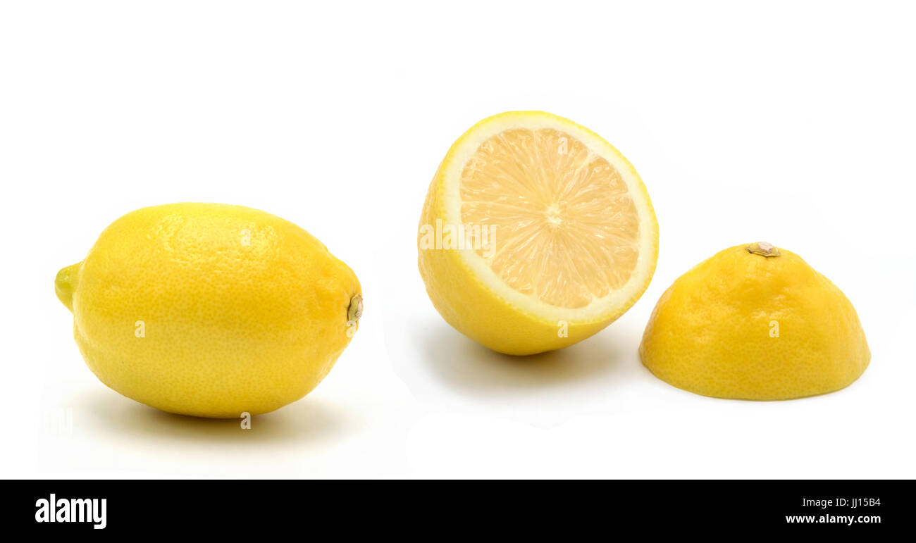 Lemon whole and sliced Cut Out Stock Images & Pictures - Alamy