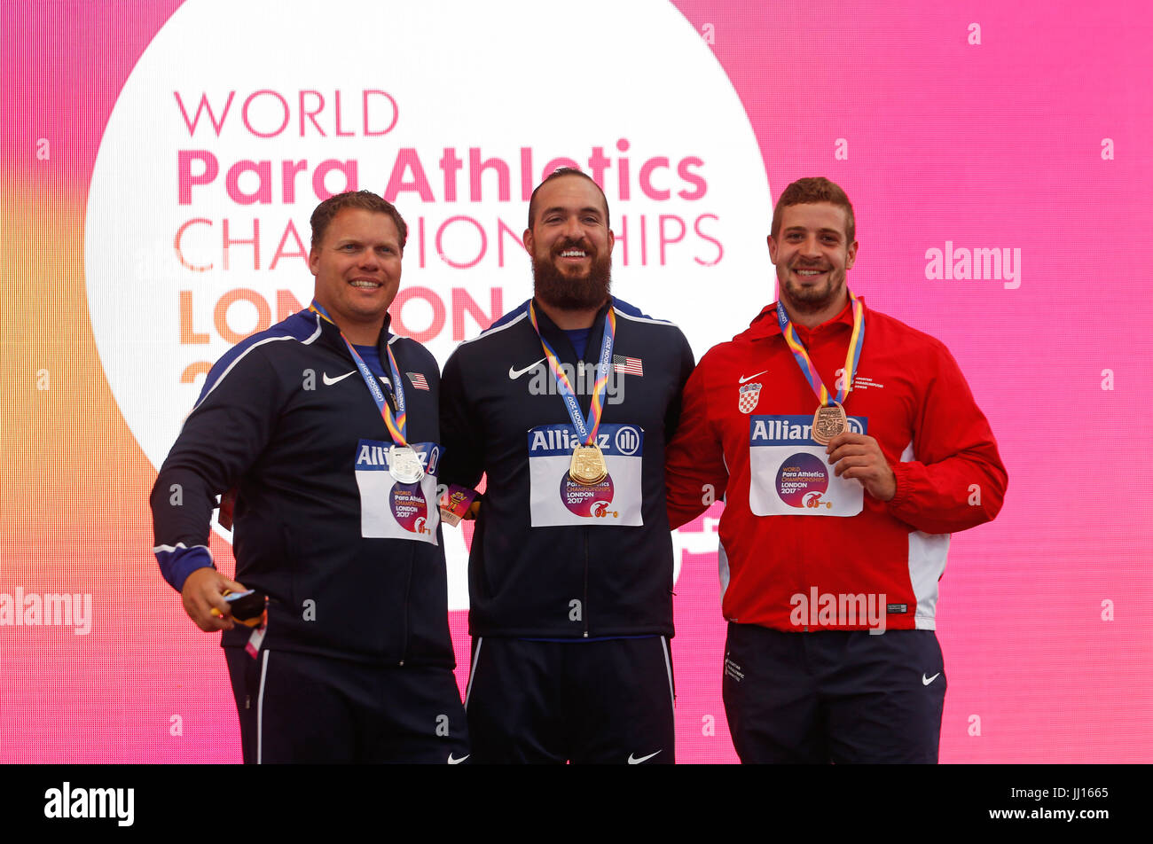 (left-right) USA's David Blair, USA's Jeremy Campbell and Croatia's ...