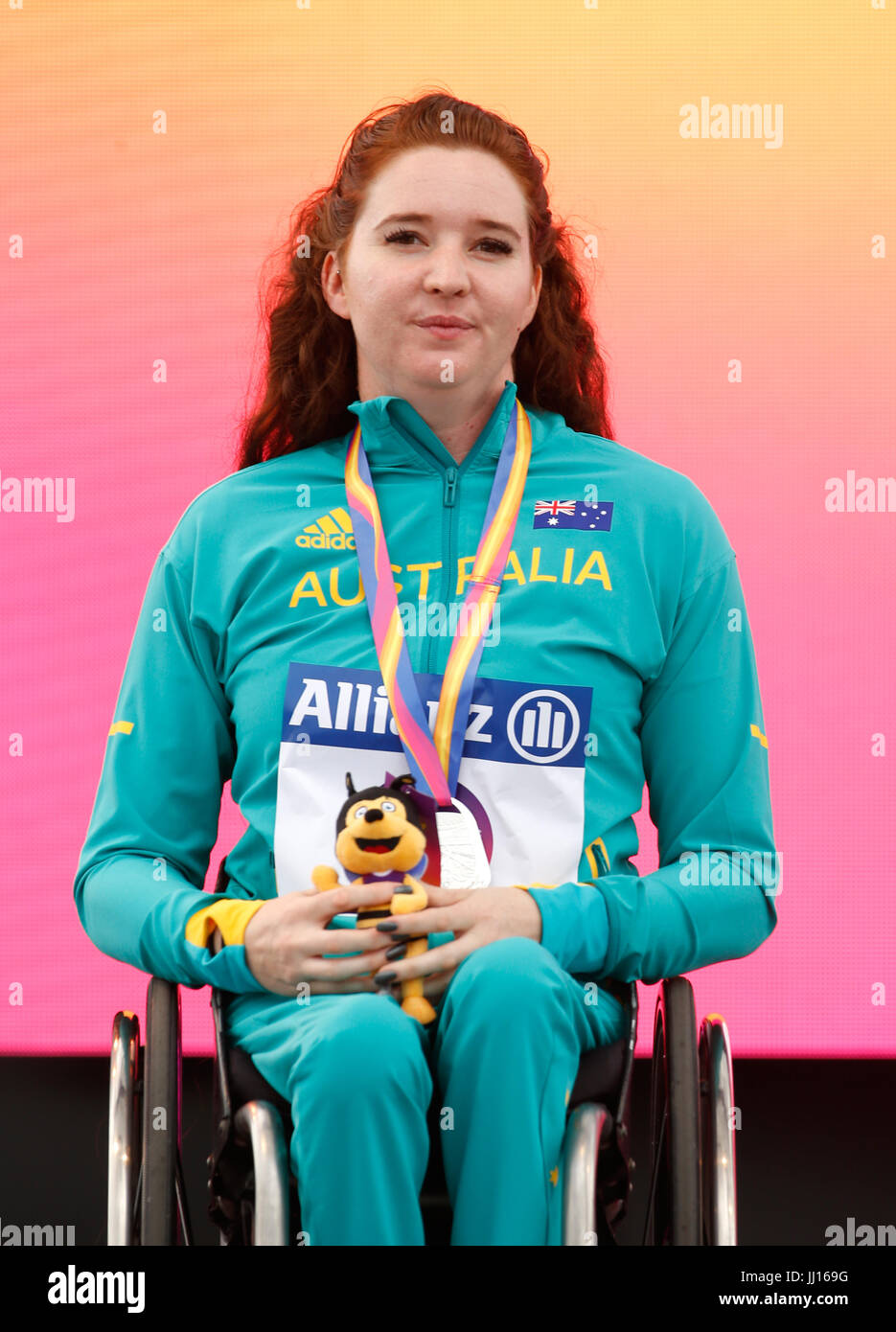 Australia's Angela Ballard with her bronze medal in the Women's 200m ...