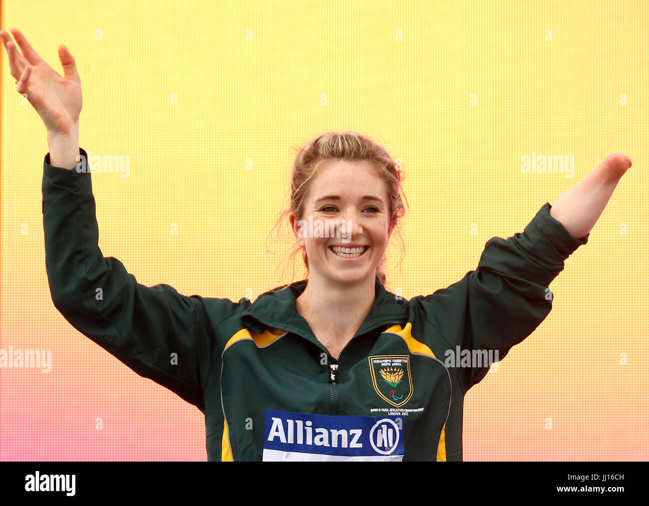 RSA's Anrune Liebenberg after the Women's 200m T47 during day three of ...