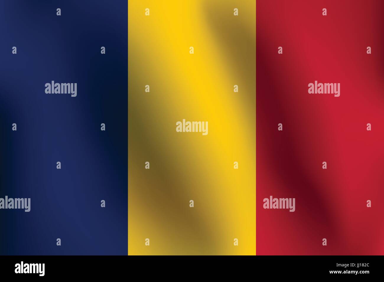 Flag of Chad with a little Waving, Shading & Flag Colors separated ...