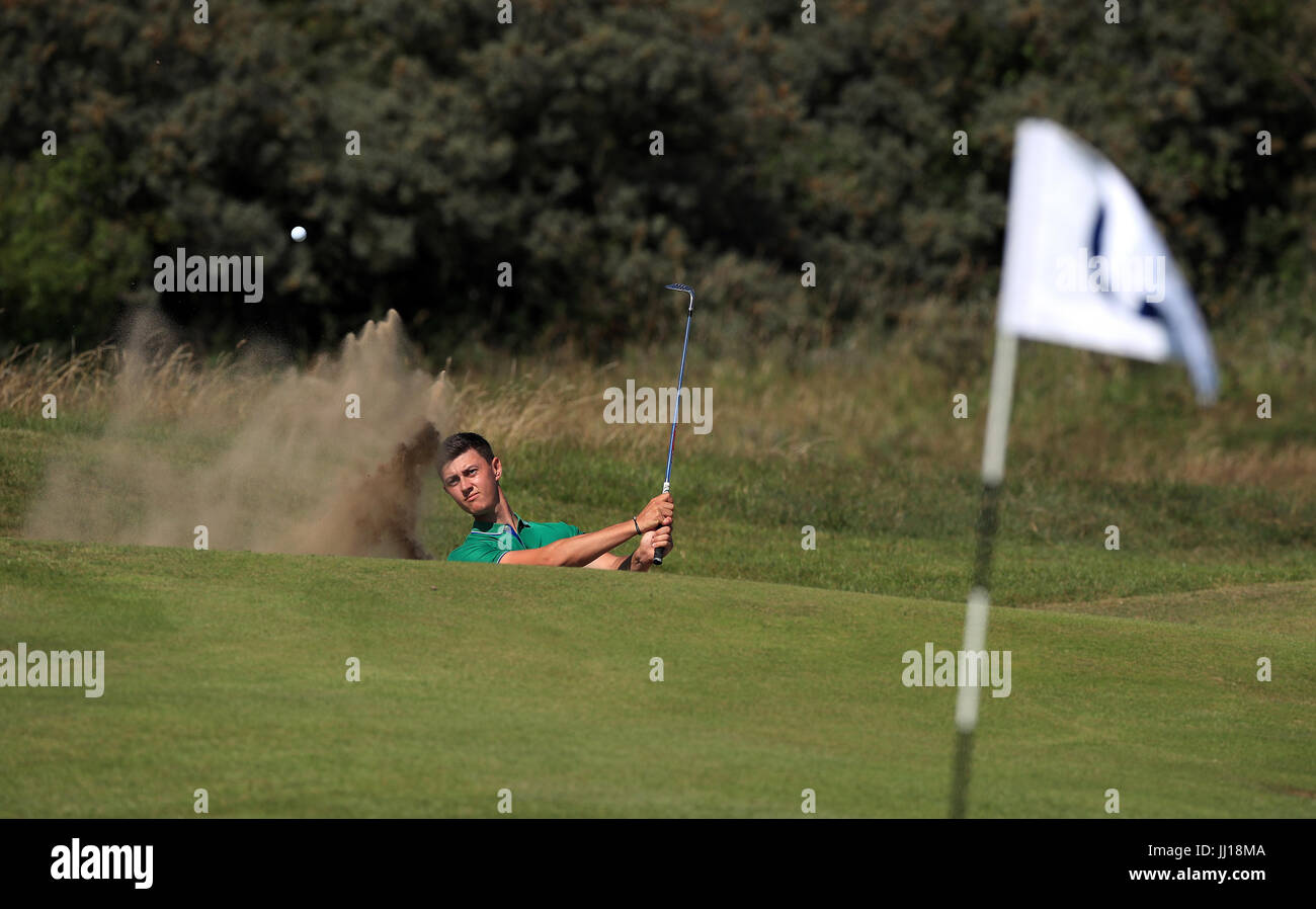 England's Joe Dean during practice day two of The Open Championship ...