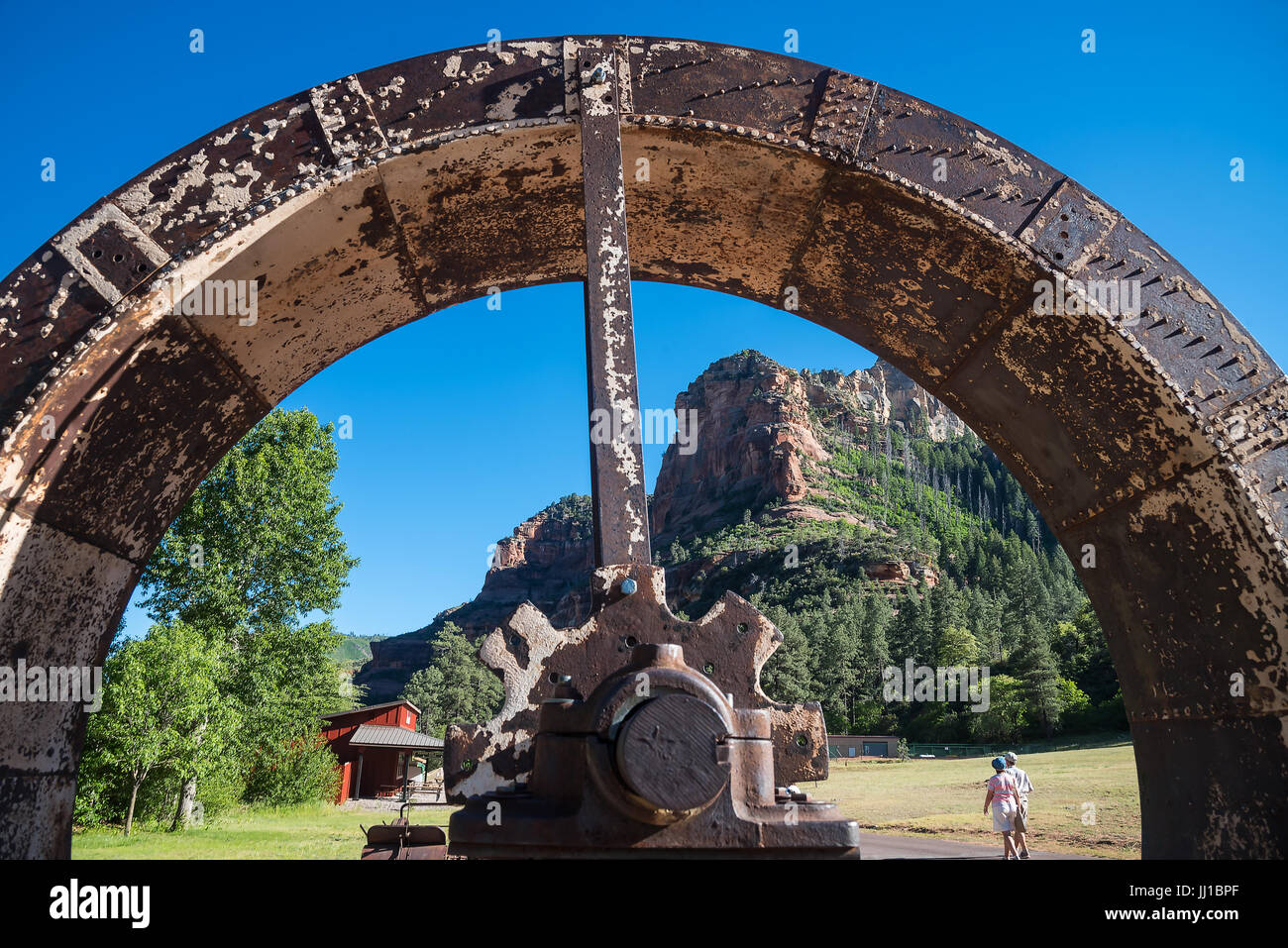 Park through water wheel, Slide Rock State Park , Oak Creek Canyon ...