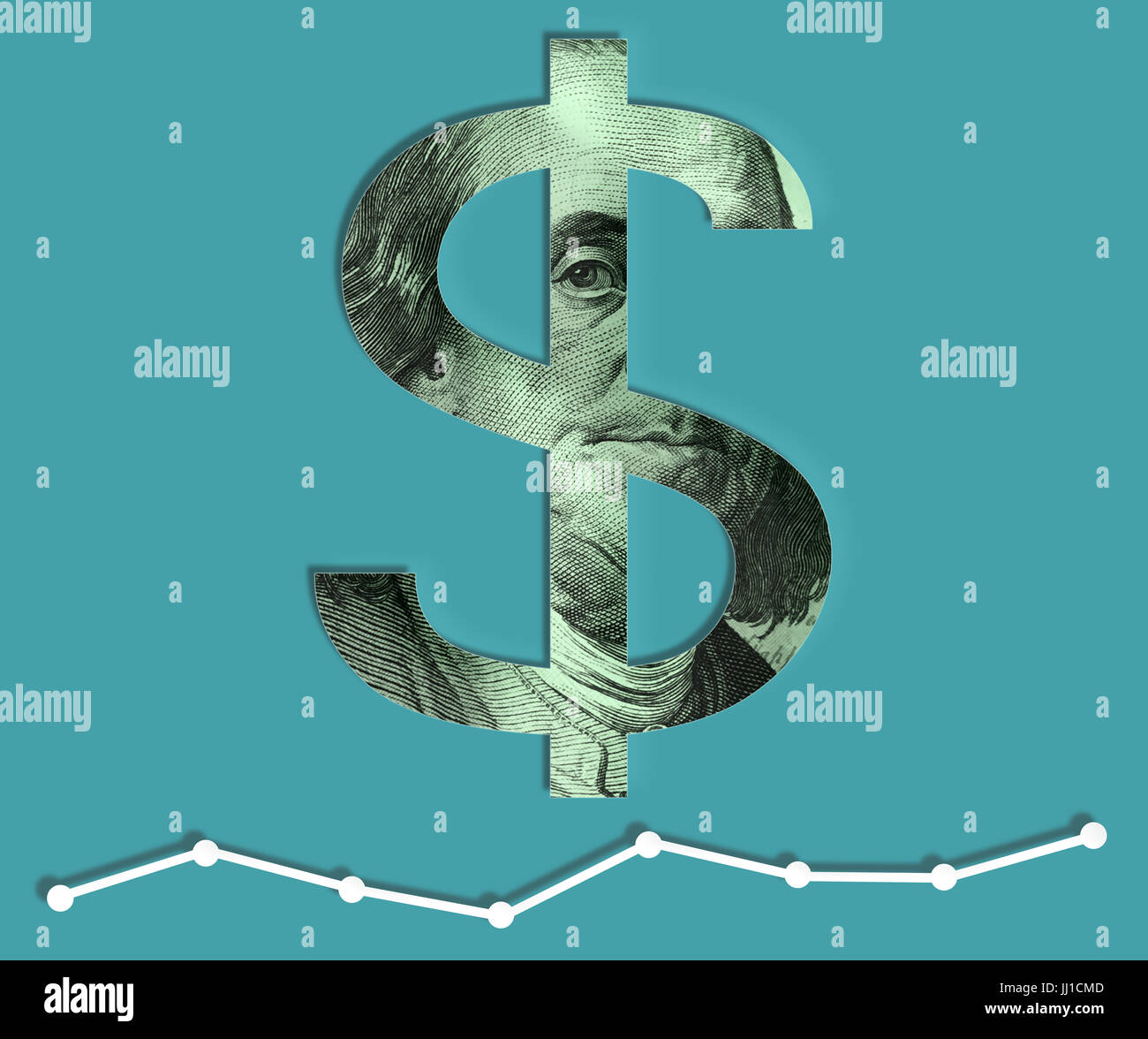 Textured Paper Cut Dollar Sign with Chart Stock Photo - Alamy