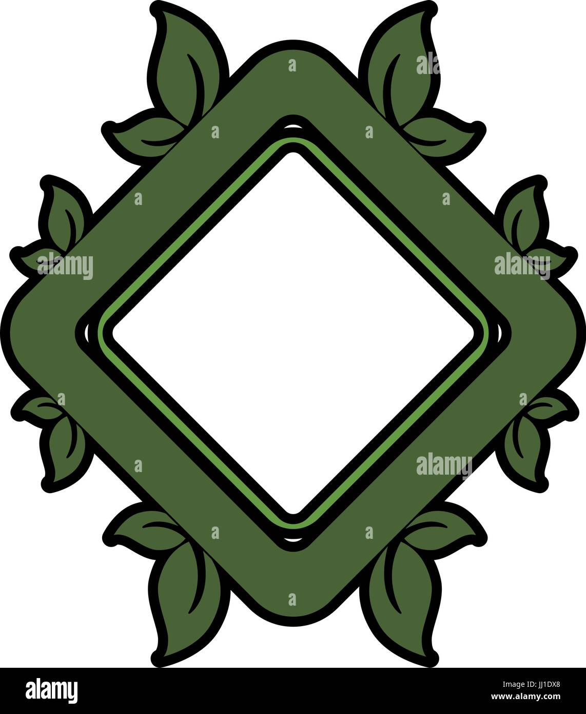 decorative frame with leaves icon Stock Vector Image & Art - Alamy