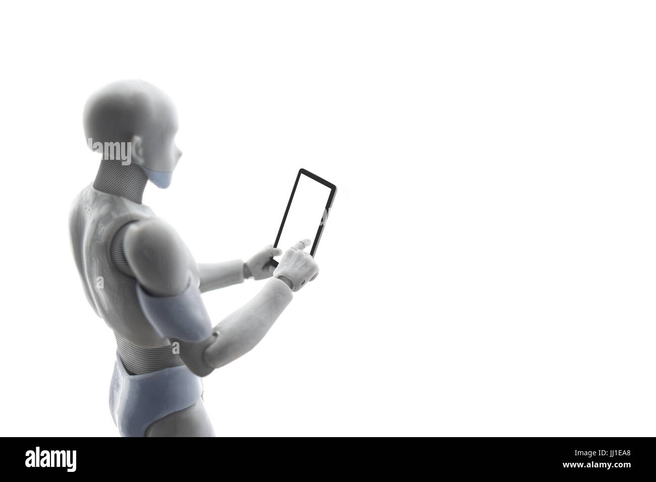 Robot using tablet - artificial intelligence Stock Photo - Alamy