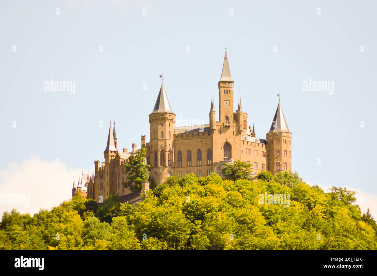 View of the castle of Hohenzollern in the municipality of bisingen in ...