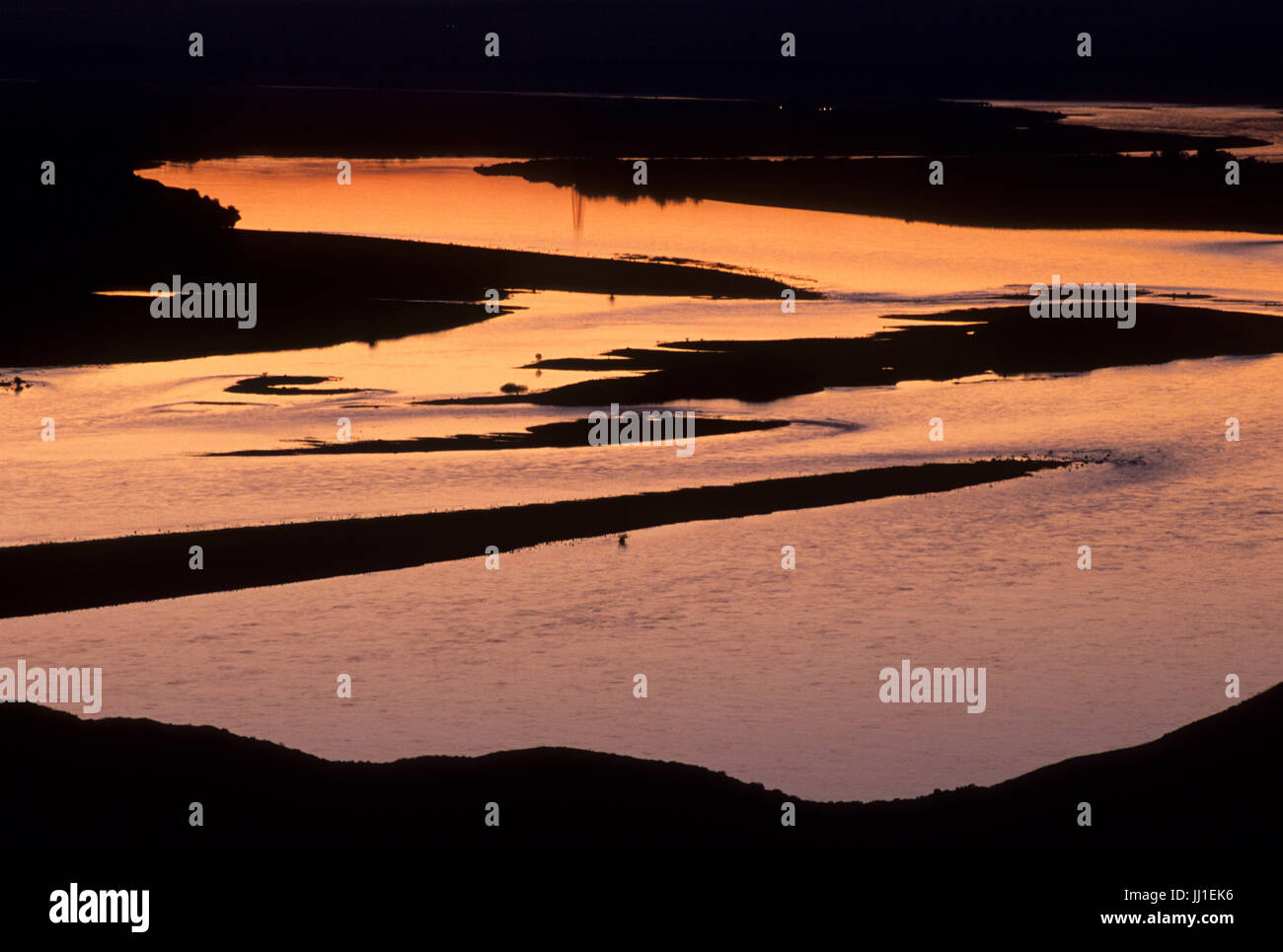 Columbia River sunset, Hanford Reach National Monument, Washington ...