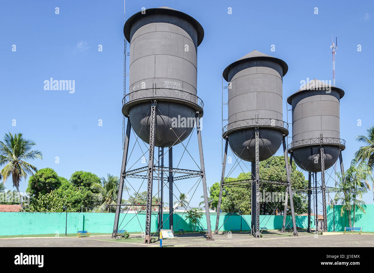 PORTO VELHO, BRAZIL - JUNE 15, 2017: Three water tanks imported to ...