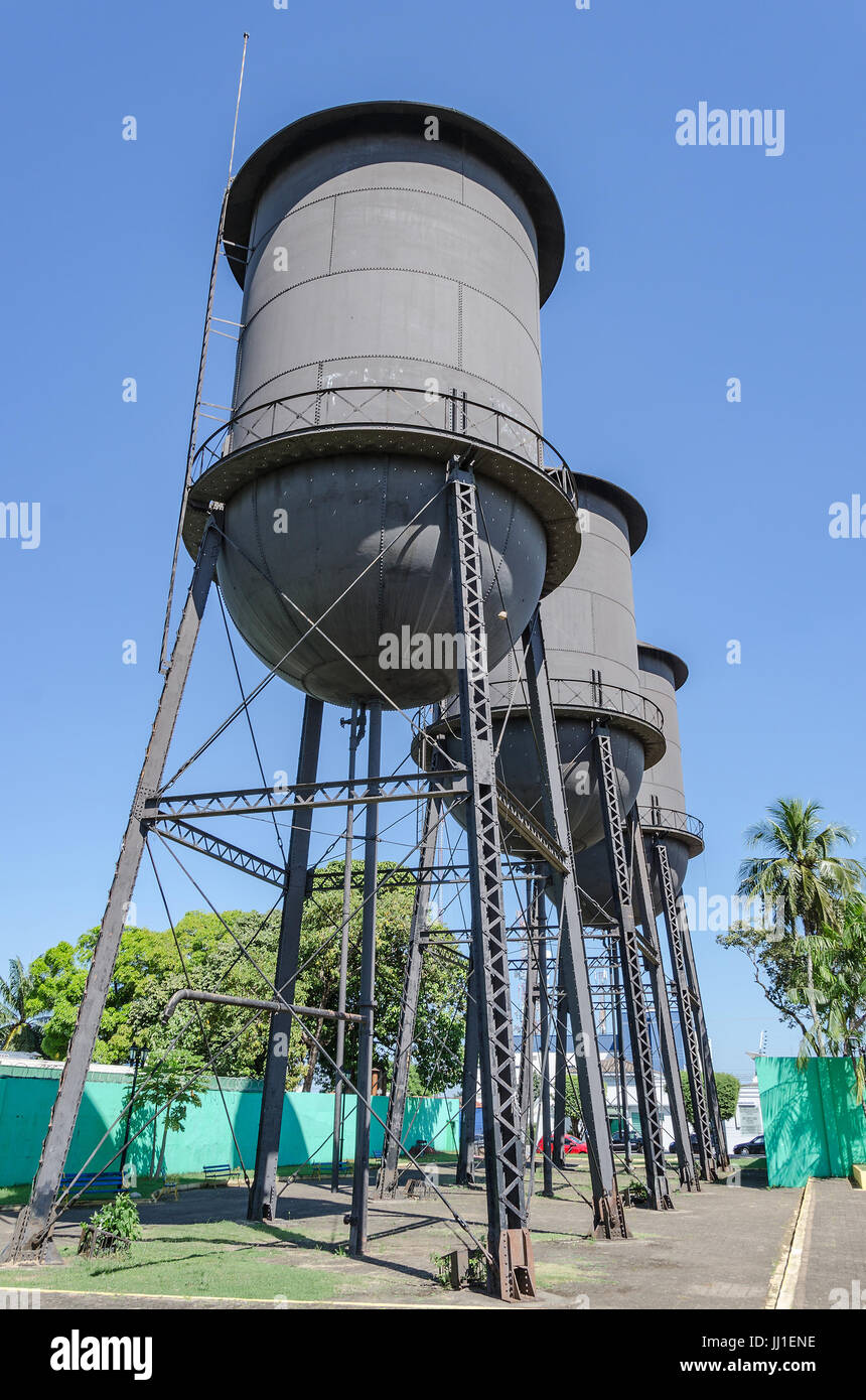 PORTO VELHO, BRAZIL - JUNE 15, 2017: Three water tanks imported to ...