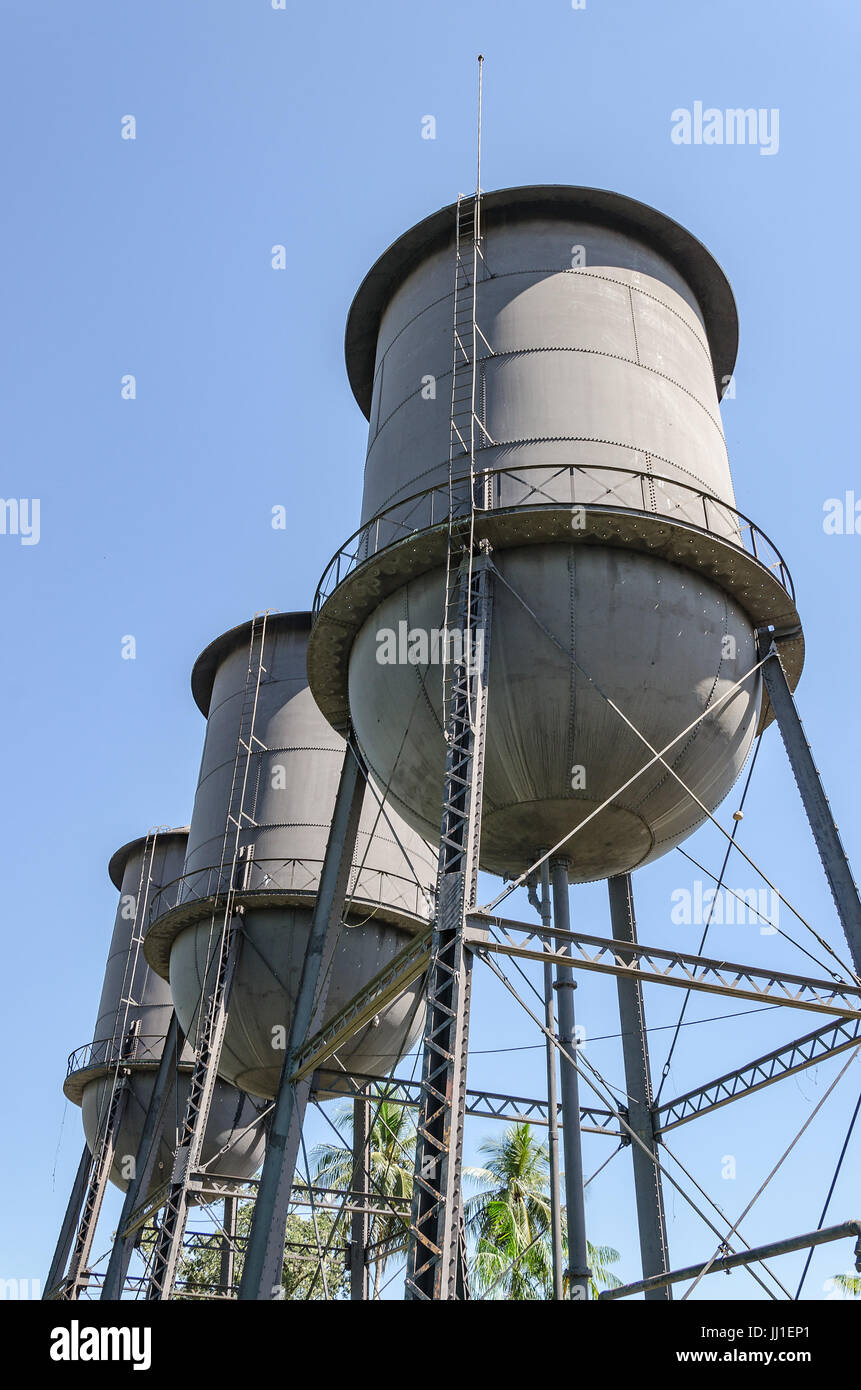 PORTO VELHO, BRAZIL - JUNE 15, 2017: Three water tanks imported to ...