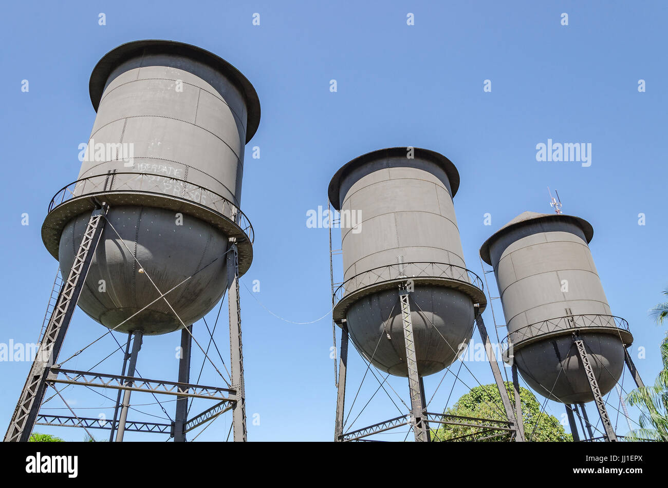 PORTO VELHO, BRAZIL - JUNE 15, 2017: Three water tanks imported to ...