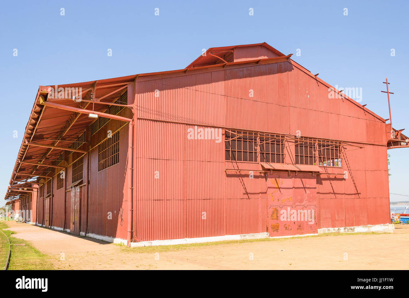 PORTO VELHO, BRAZIL - JUNE 16, 2017: Big red warehouse on Estrada de ...