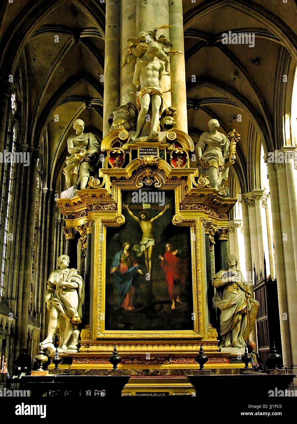 Various views of the St., Sebastian statue inside the Cathedral of ...