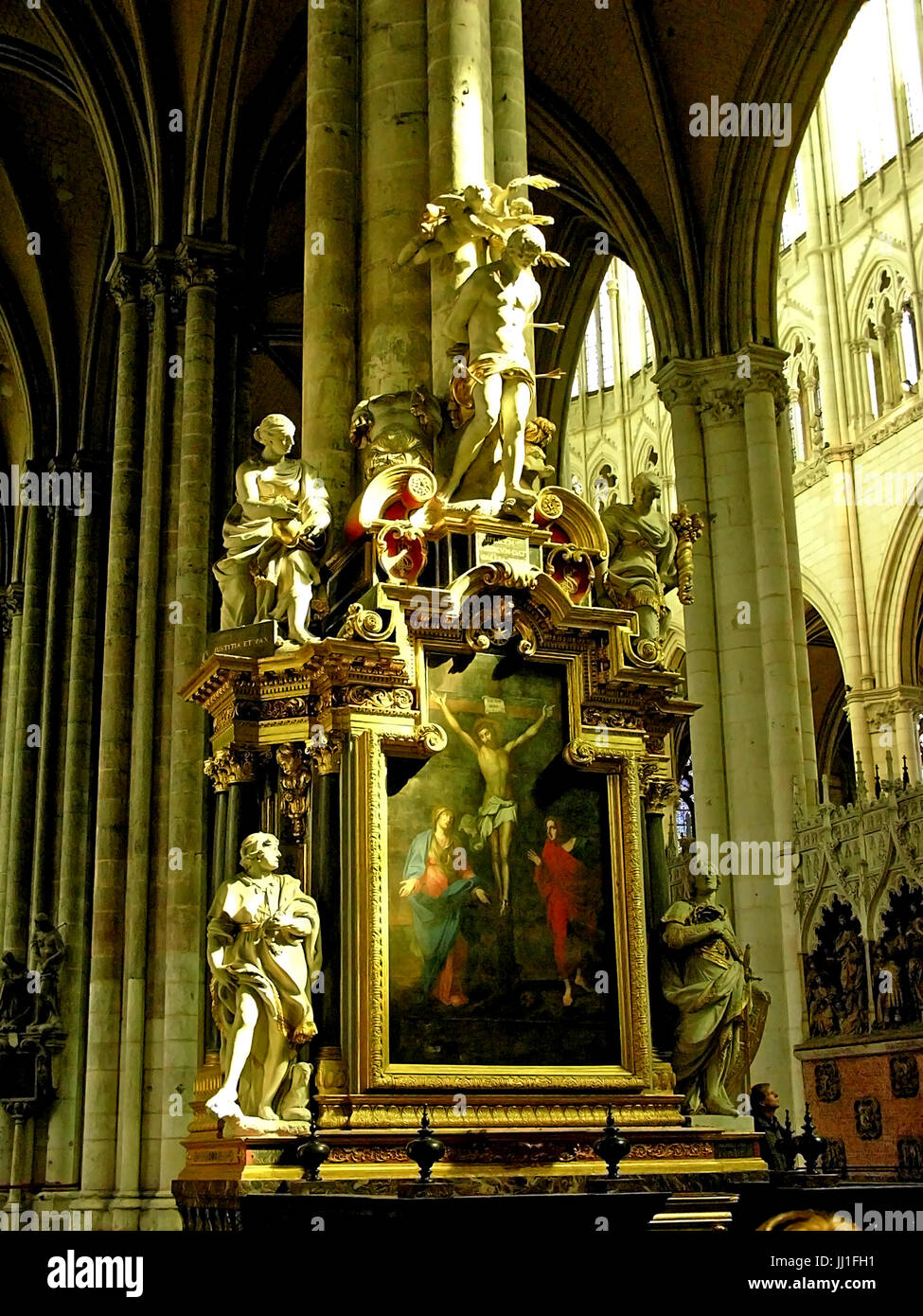 Various views of the St., Sebastian statue inside the Cathedral of ...