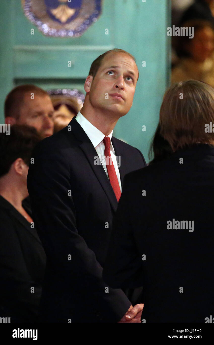 The Duke of Cambridge during a visit to the Warsaw Rising Museum which ...