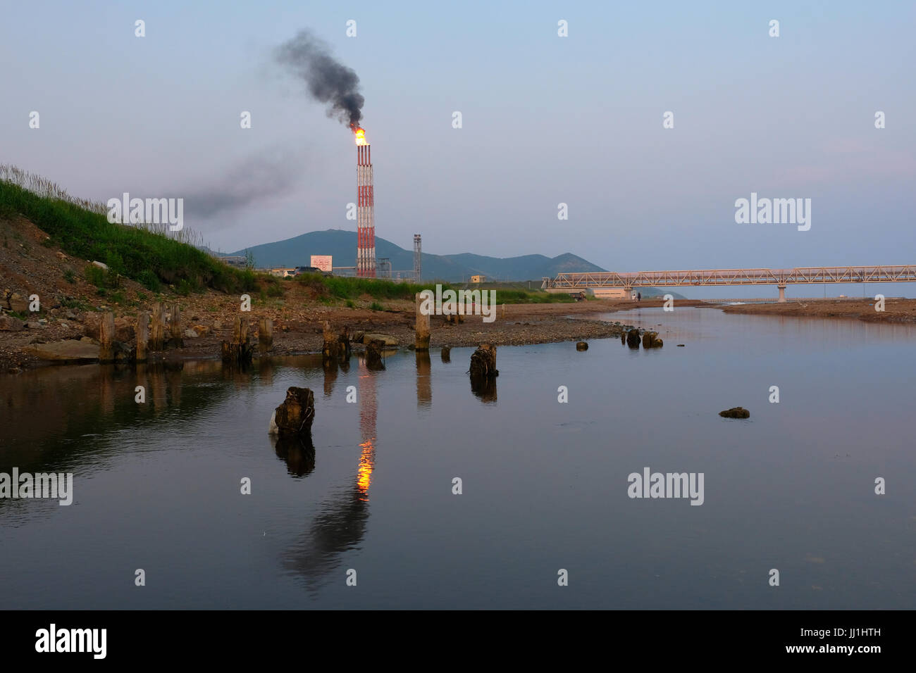 View of the liquefied natural gas LNG Liquefaction Plant constructed by ...