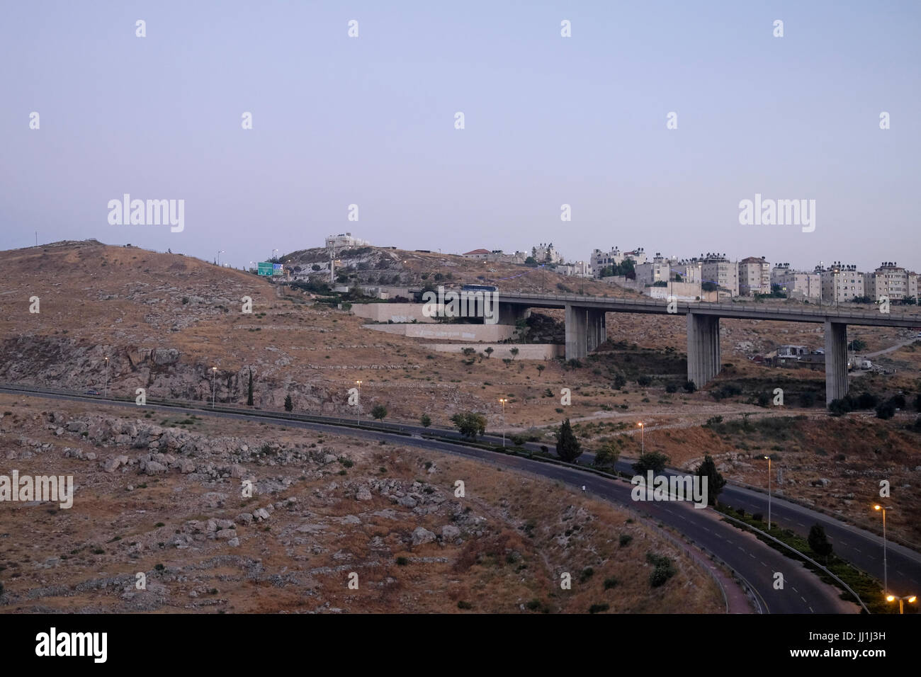 Distant view of residential houses of Beit Hanina a Palestinian ...