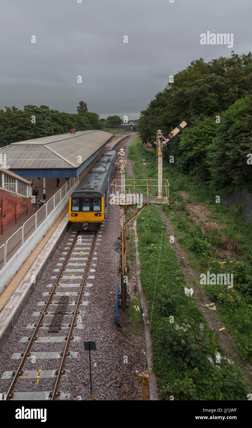 Northern Rail pacer at Poulton-Le-Fylde, on the Blackpool north line ...