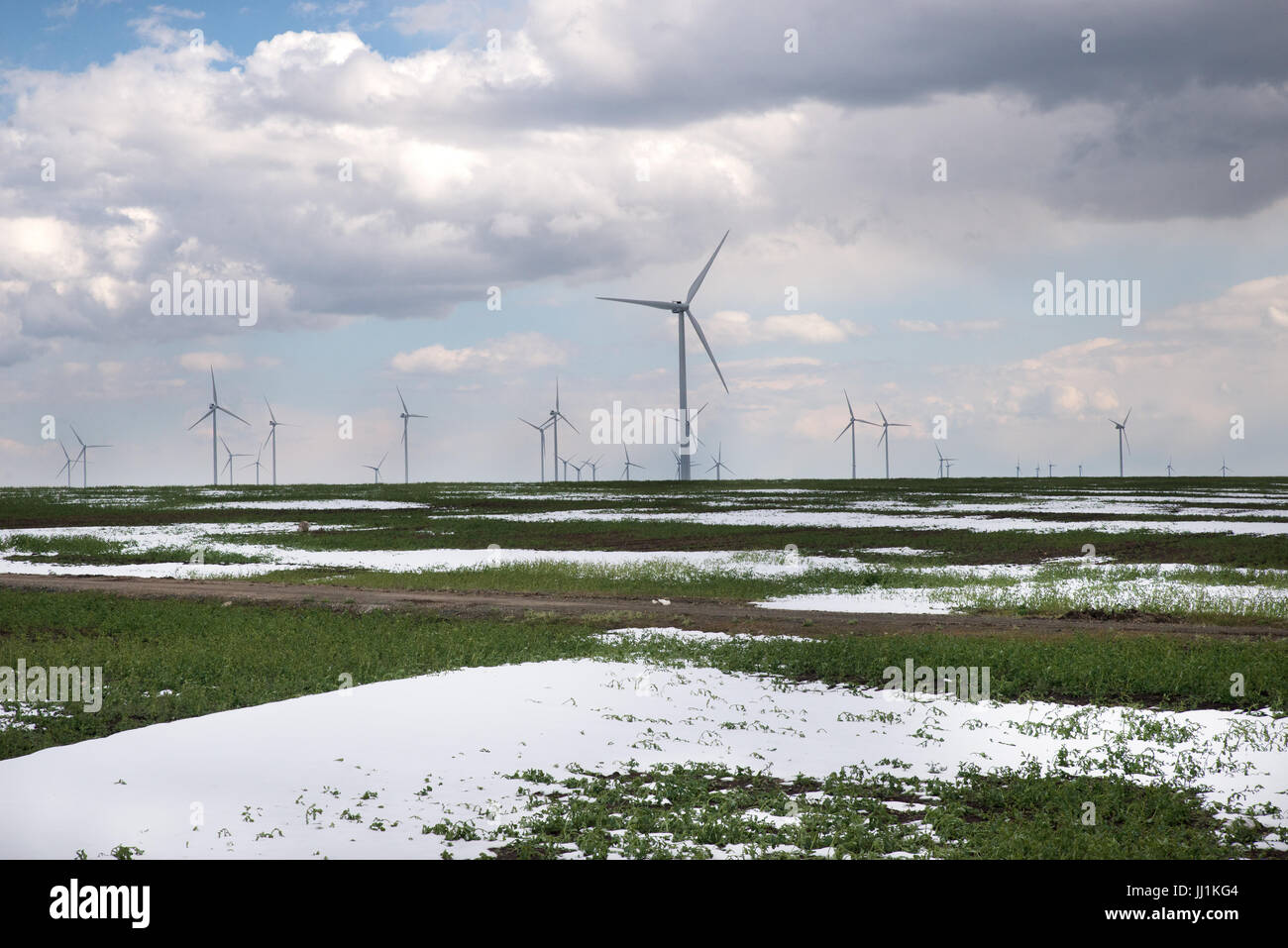 Wind turbines in the countryside, Eastern Romania Stock Photo - Alamy