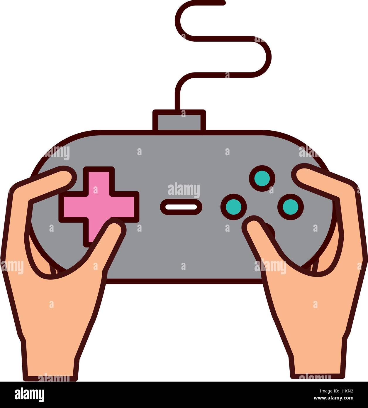 hands with video game control icon vector illustration design Stock ...