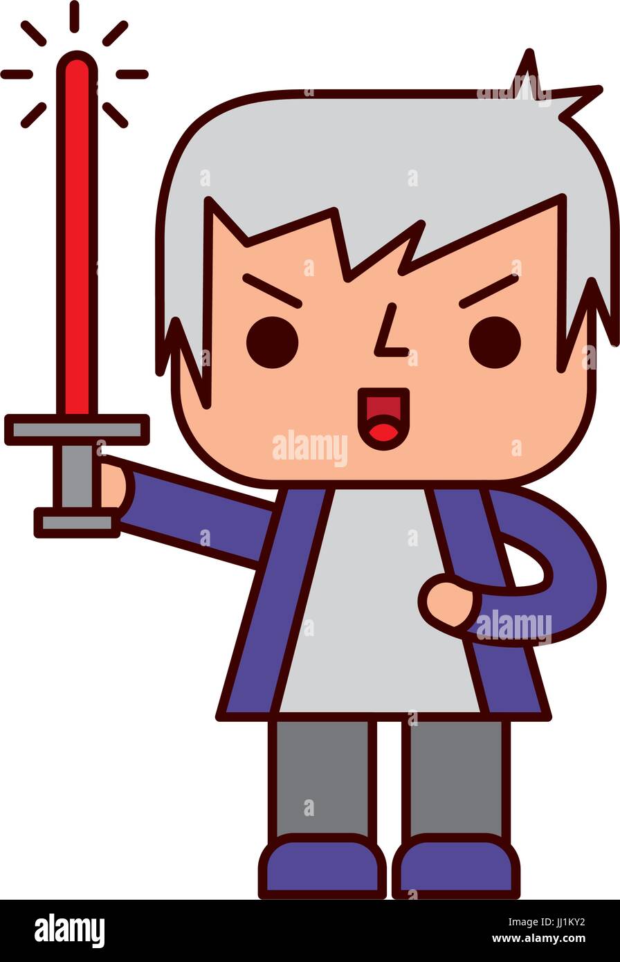 Avatar of a video game warrior with sword vector illustration design ...