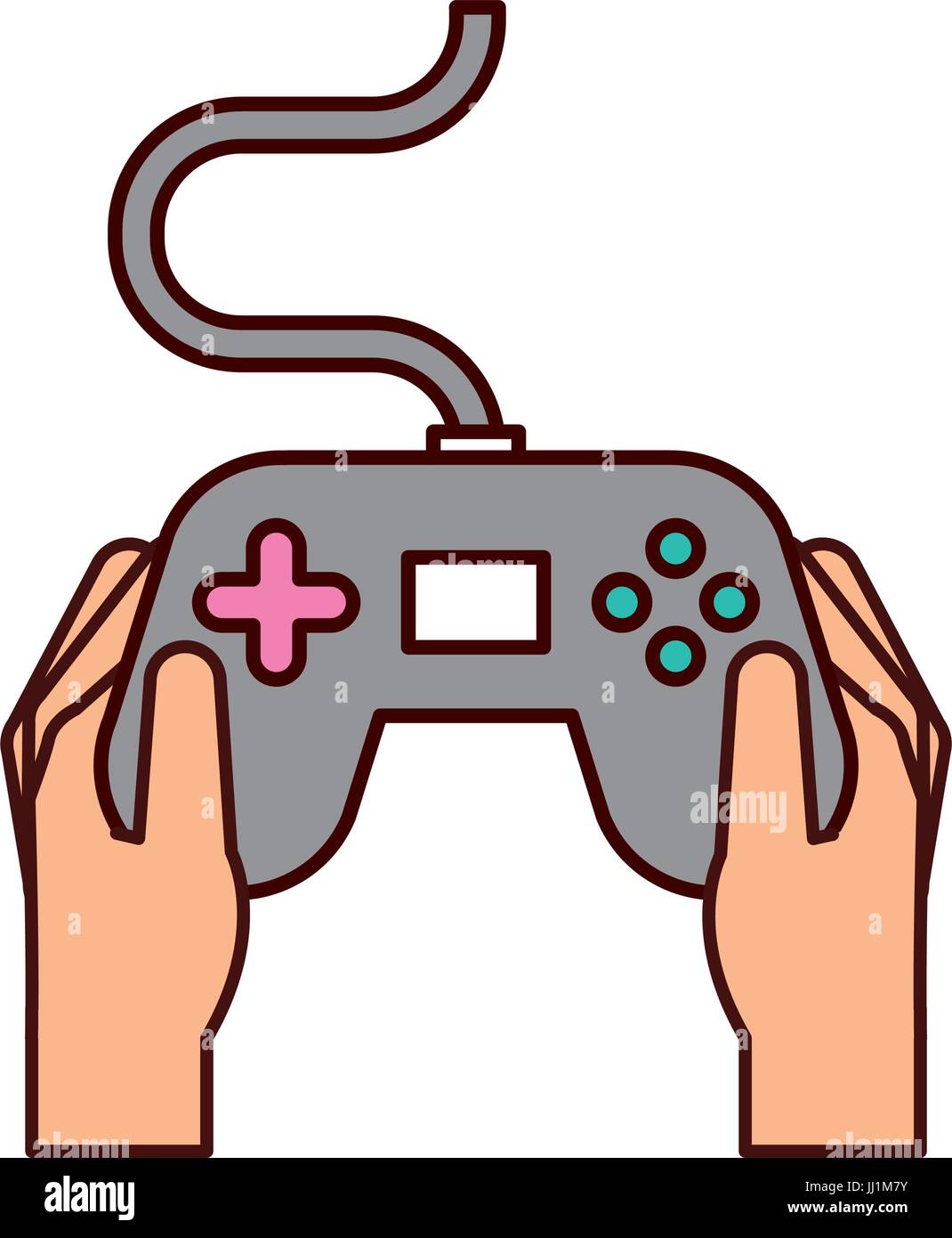 hands with video game control icon vector illustration design Stock ...