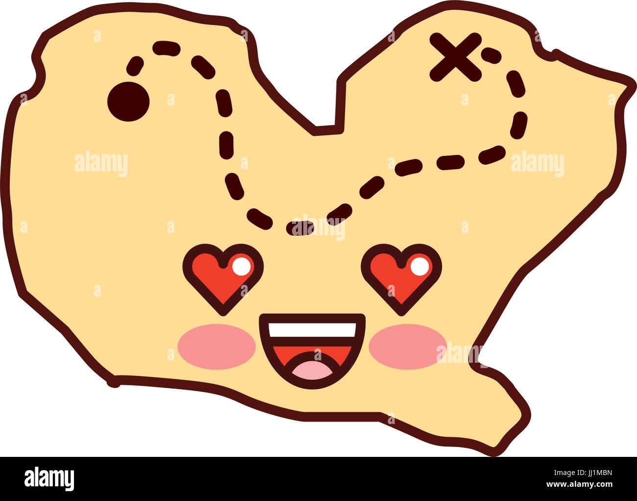 treasure map game kawaii character vector illustration design Stock ...