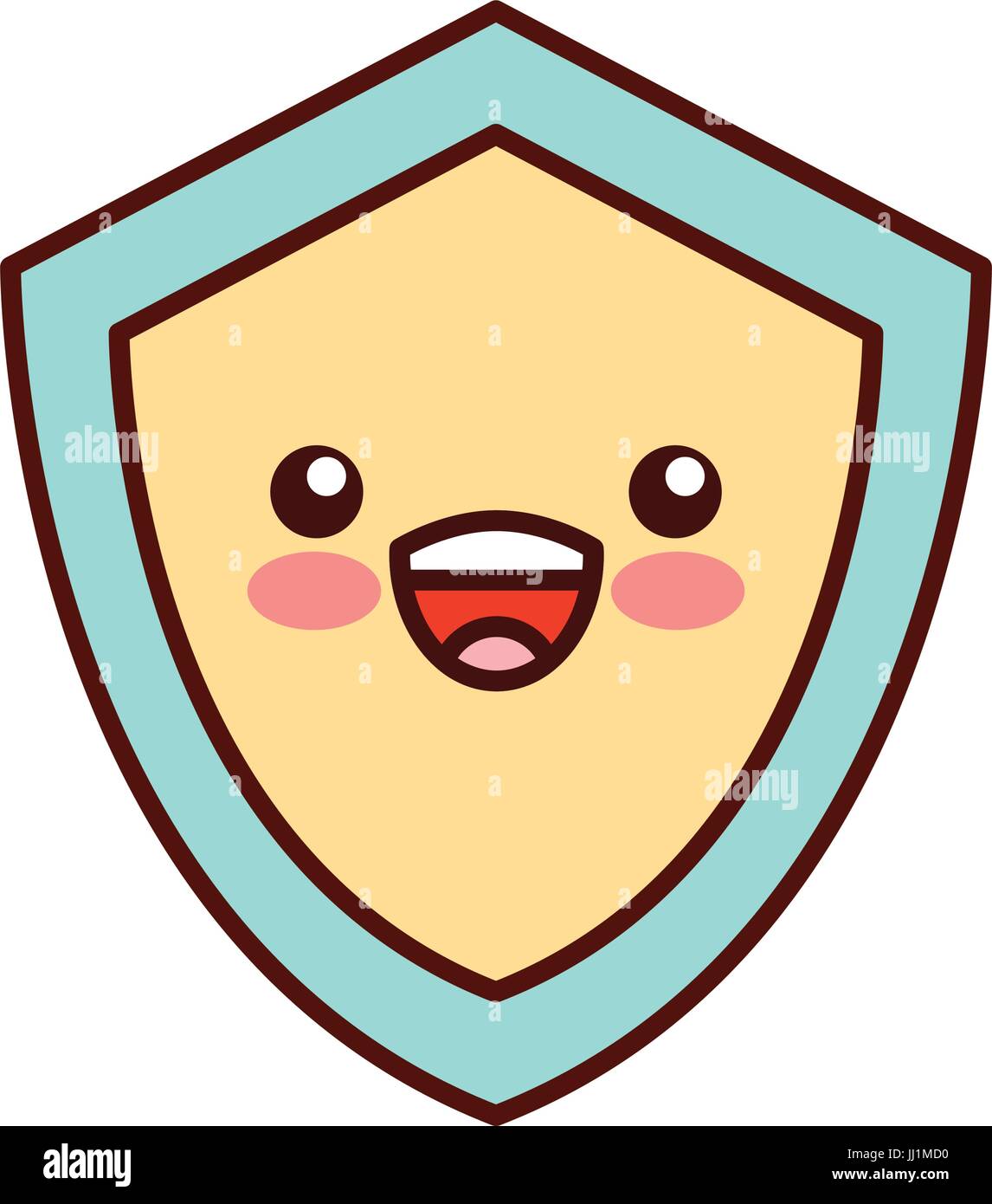 shield guard kawaii character vector illustration design Stock Vector ...