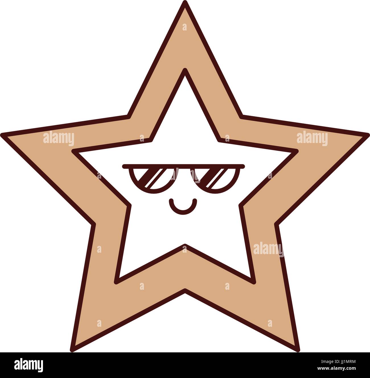 star decorative kawaii character vector illustration design Stock ...