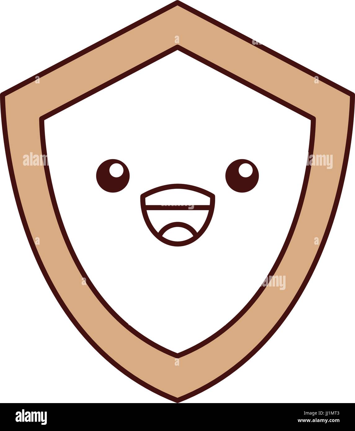 shield guard kawaii character vector illustration design Stock Vector ...