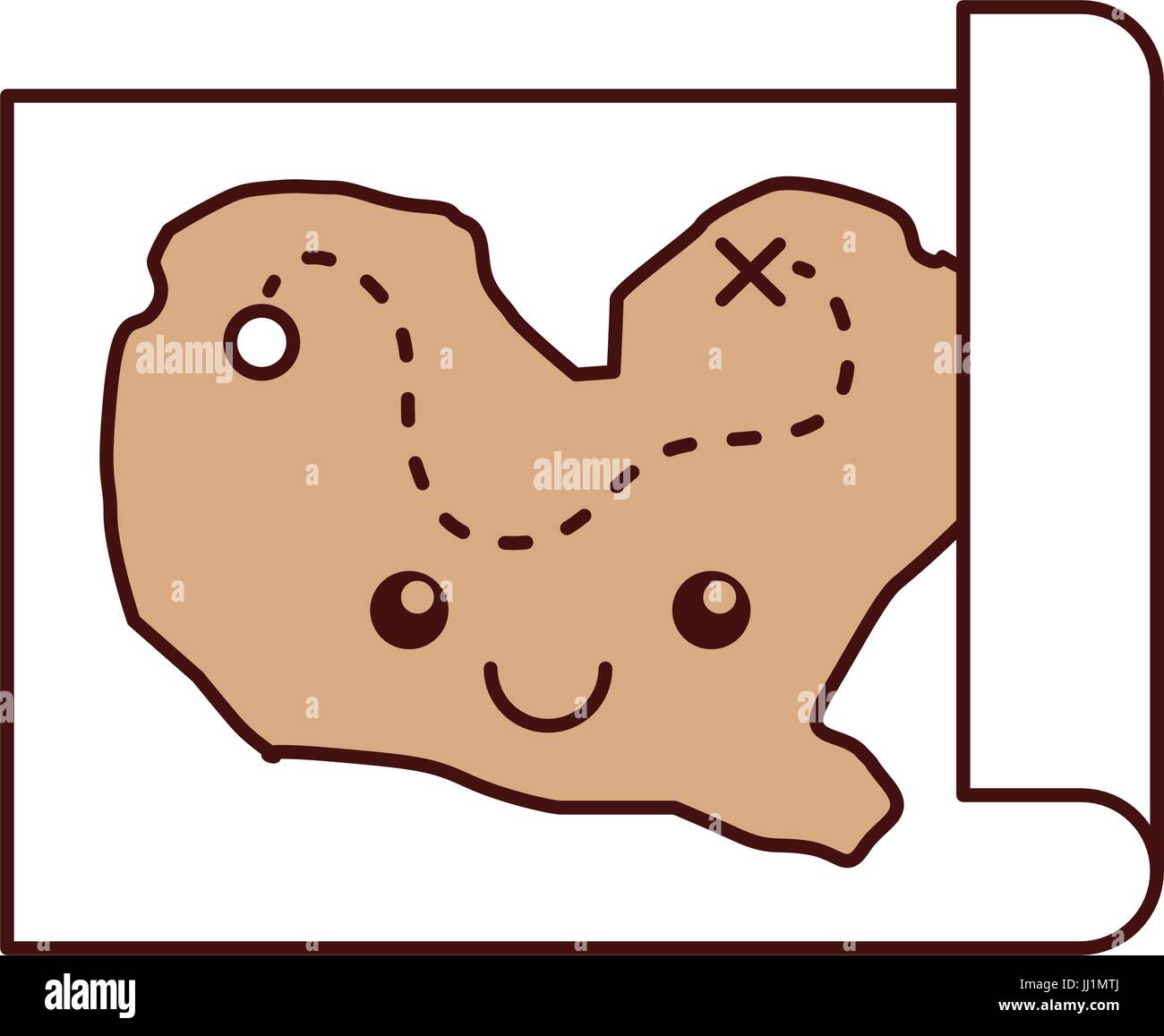 treasure map game kawaii character vector illustration design Stock ...
