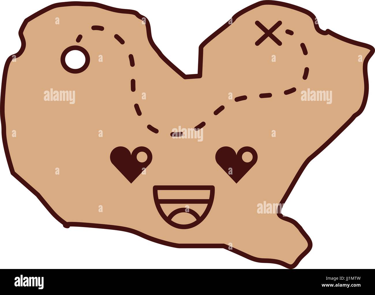 treasure map game kawaii character vector illustration design Stock ...