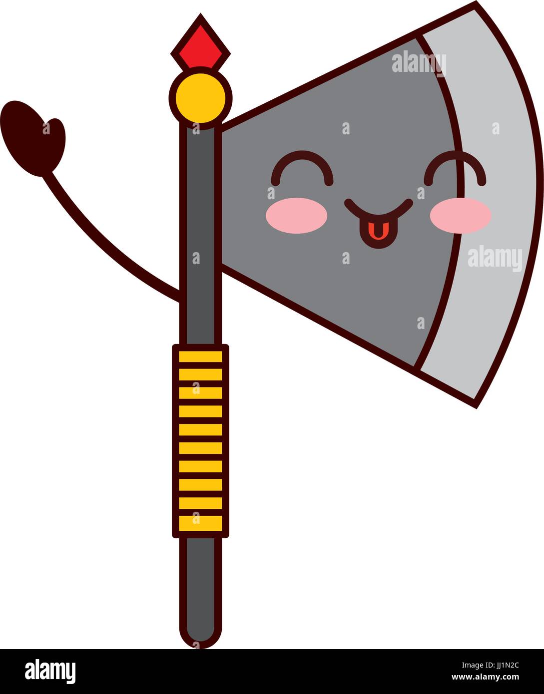 ax weapon warrior game kawaii character vector illustration design ...