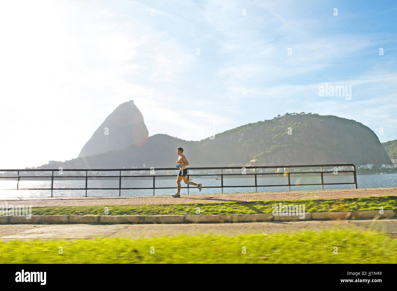 Man running, Pond, Rio de Janeiro, Brazil Stock Photo - Alamy