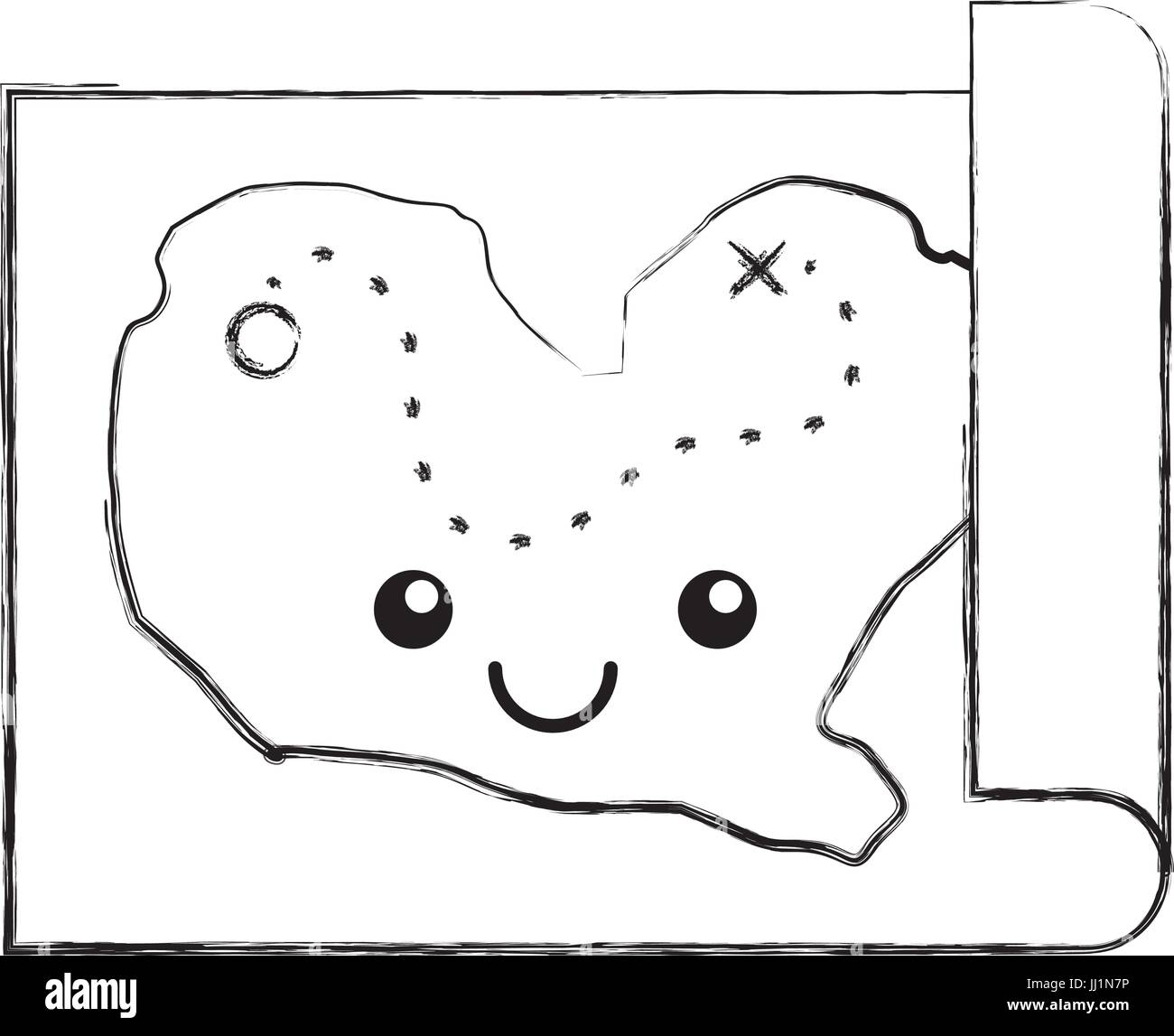 treasure map game kawaii character vector illustration design Stock ...