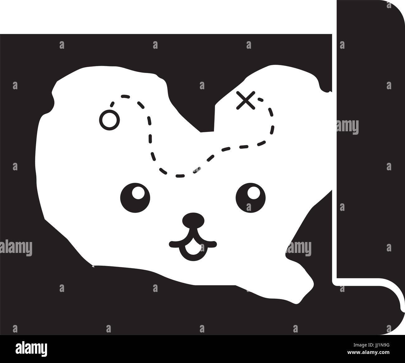 treasure map game kawaii character vector illustration design Stock ...