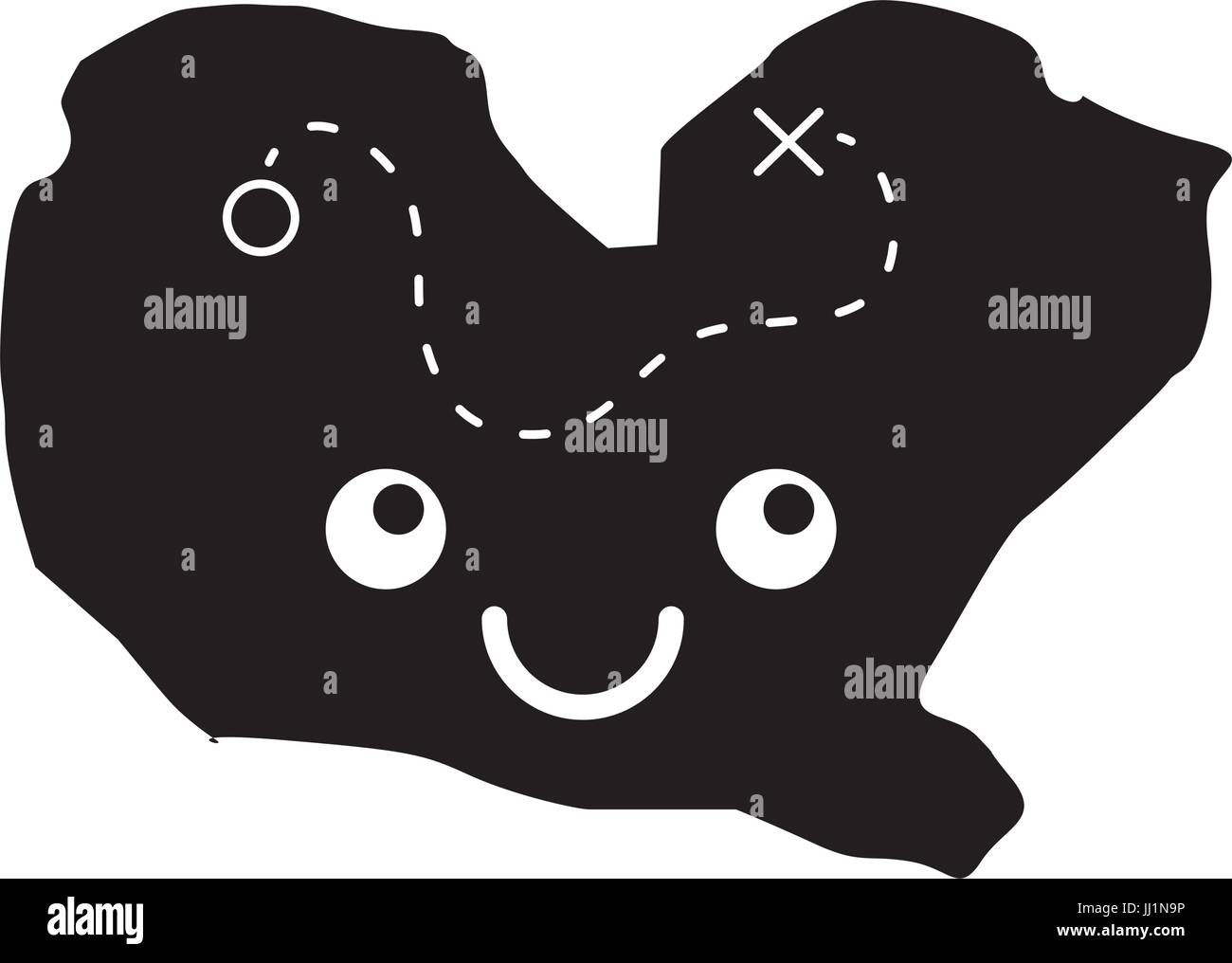 treasure map game kawaii character vector illustration design Stock ...