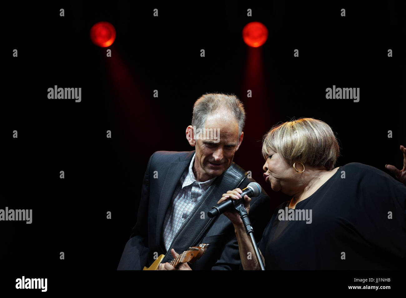 Rick Holmstrom and Mavis Staples performing live on the Sunrise stage ...