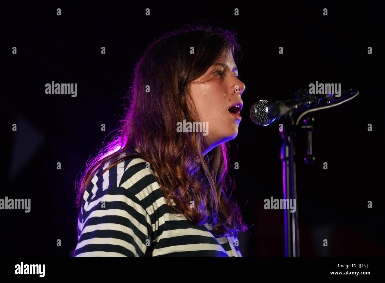 Poppy Hankin of Girl Ray performing live on the Sunrise stage at the ...