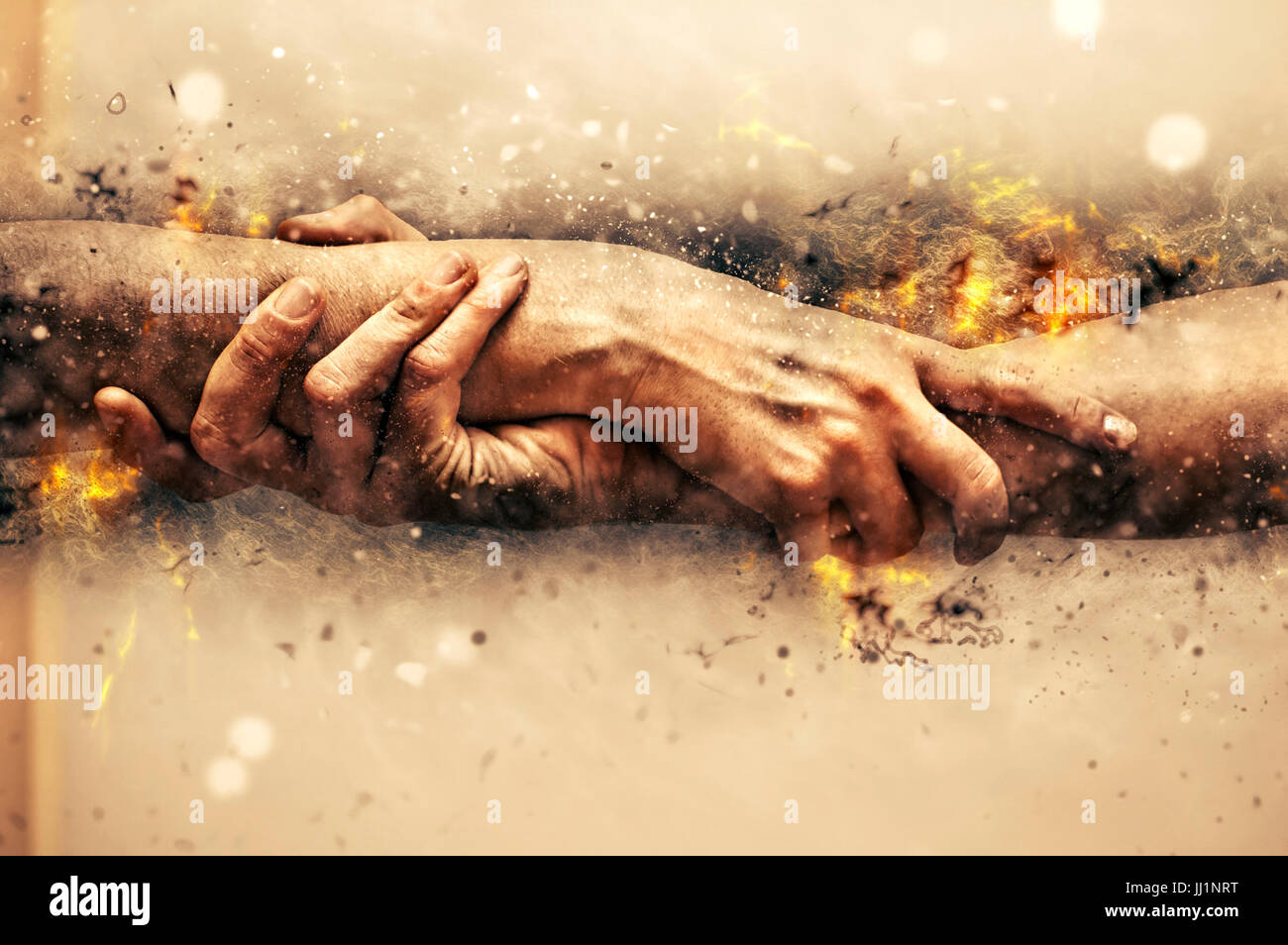 Helping hand to a friend Stock Photo - Alamy