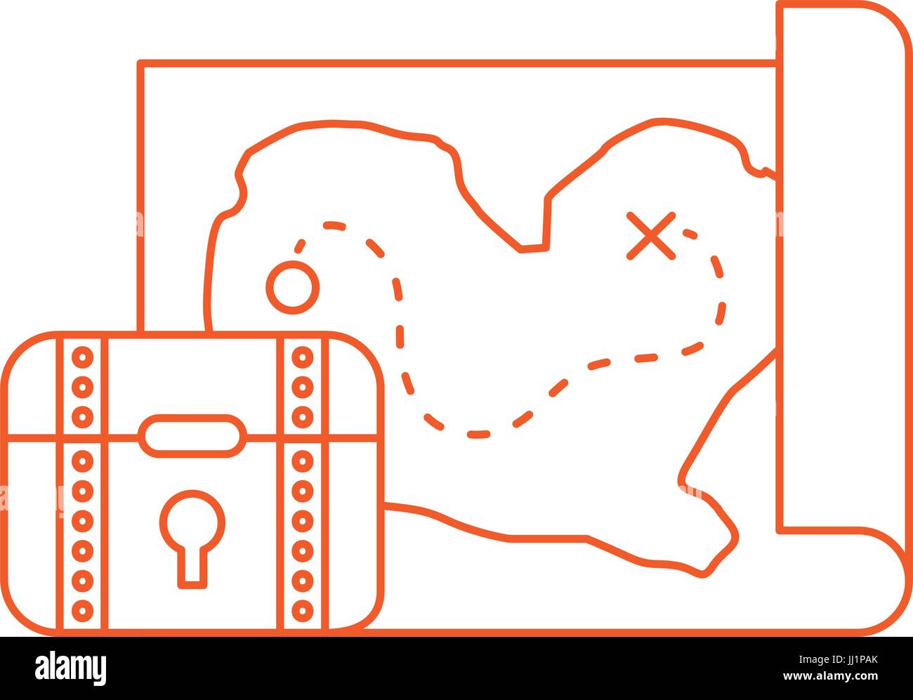 treasure chest game with map Stock Vector Image & Art - Alamy