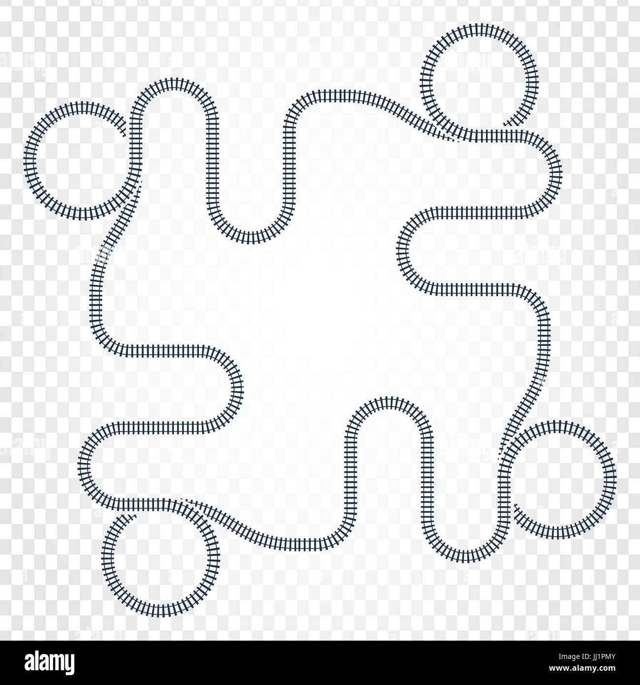 Railway line, labyrinth and nodes. Map of the tramway for trains with ...