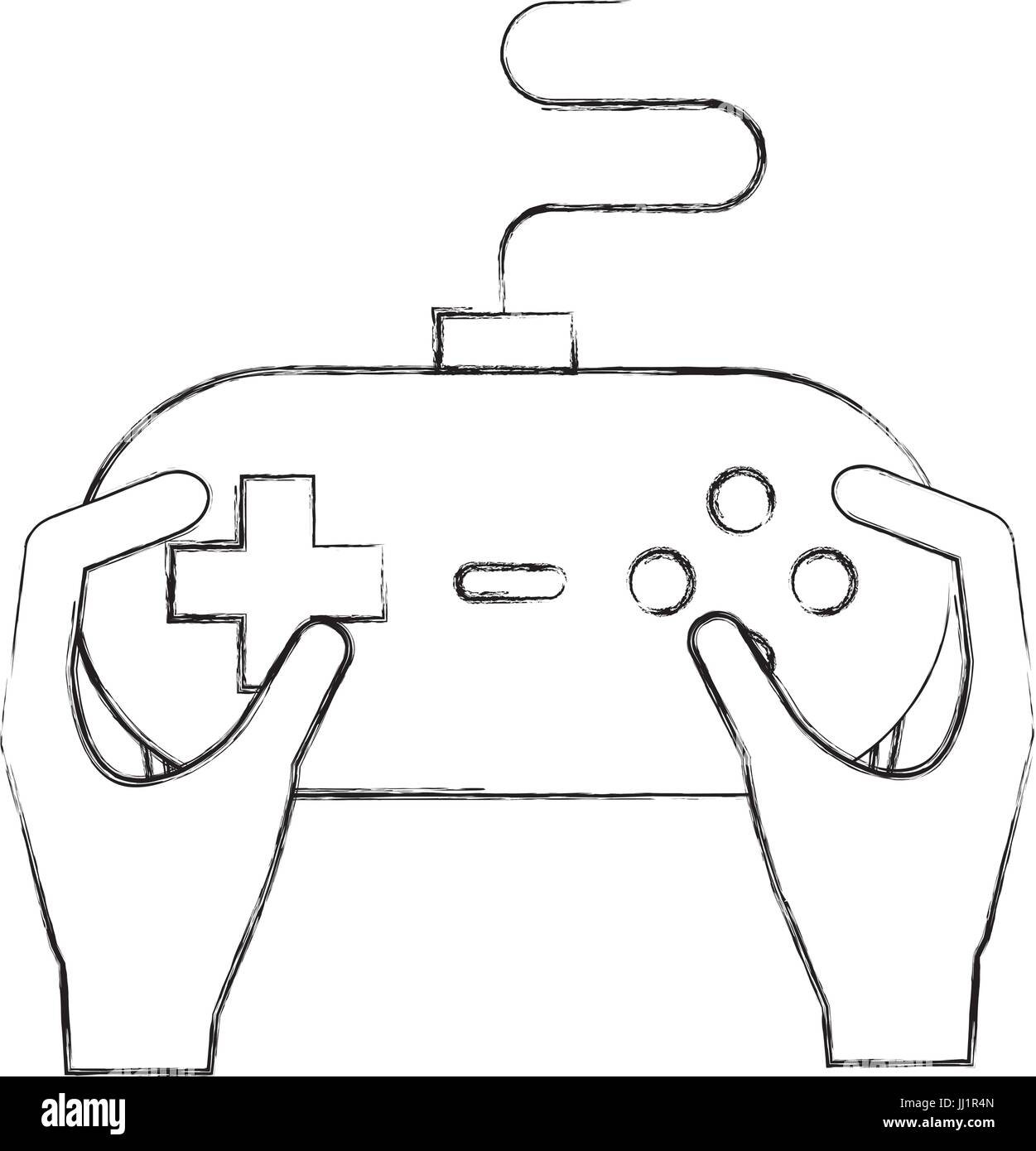 hands with video game control icon Stock Vector Image & Art - Alamy